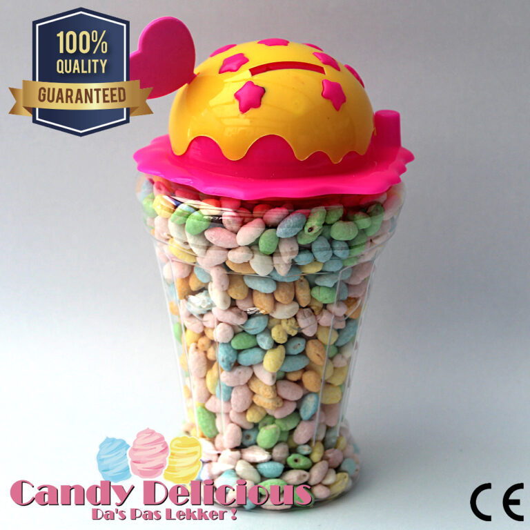 Spaarpot Donker Roze Gevuld met Manna | Candy Delicious